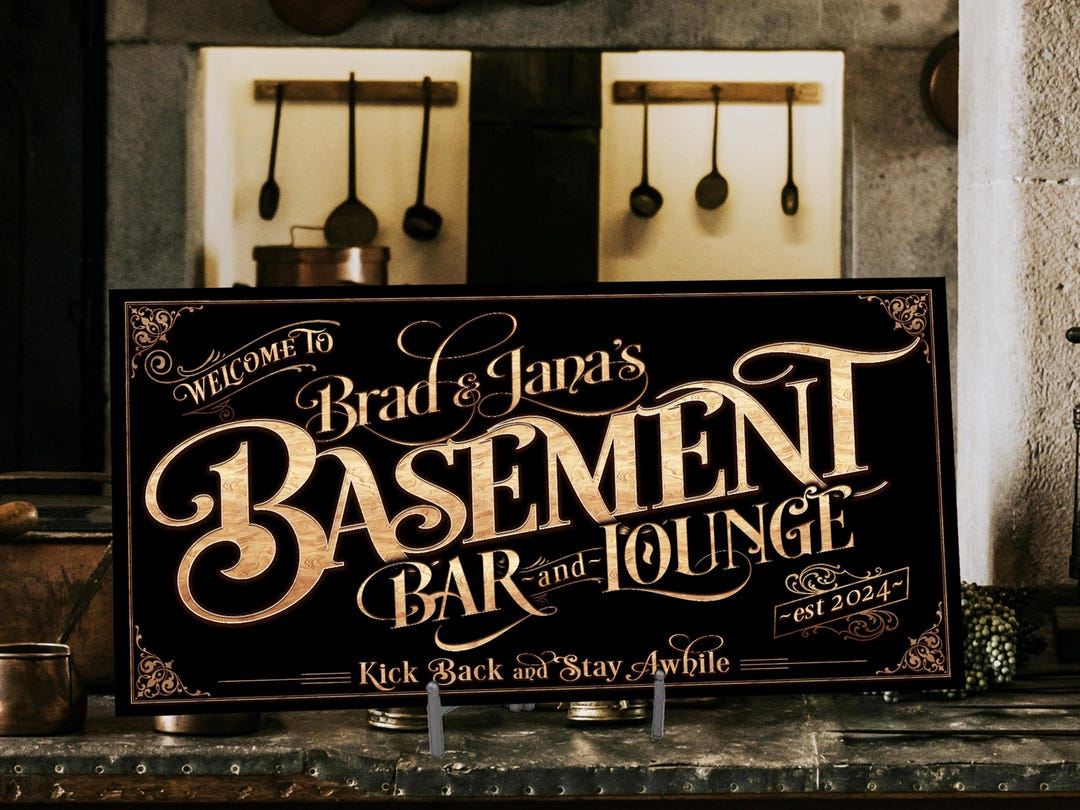 Digital Basement Bar & Lounge Sign: Personalized and Delivered in 24 ...