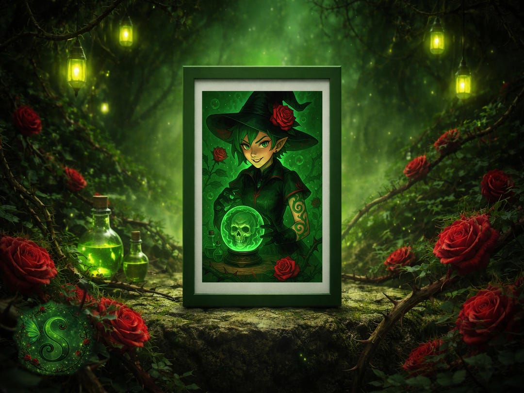Noxïne – Dark Fantasy Illustration | Poison Fairy | Printable Digital ...