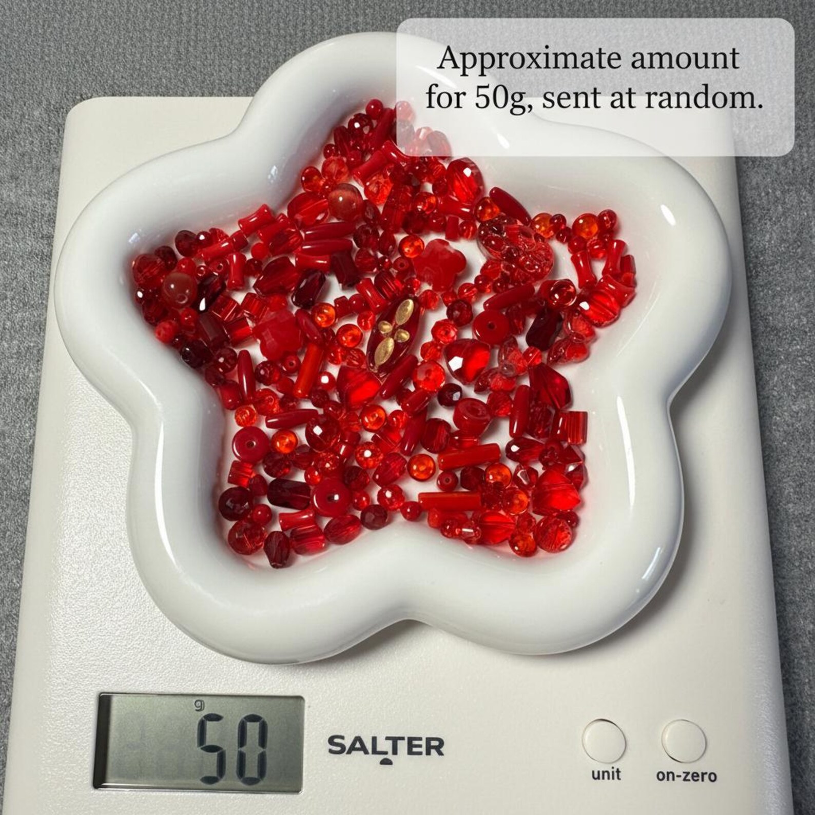 Scarlet Ember – Ruby Red Glass Bead Soup Mix, Cherry Red Faceted ...