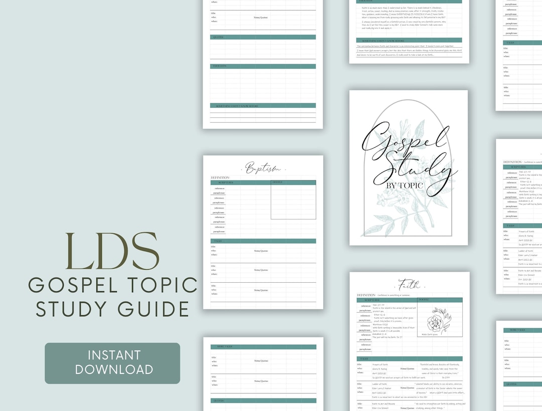 LDS Gospel Study Guide by Topic: Scripture Study Printable (PDF) - Etsy