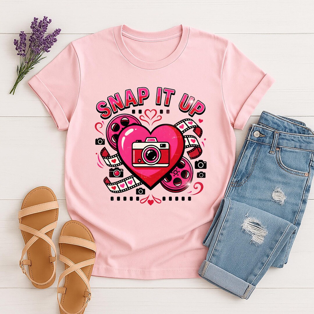 Valentines Photographer Shirt, Snap It up T-shirt, Camera Heart Graphic ...