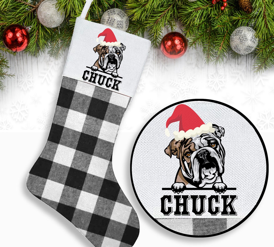 Custom Bulldog Stocking Personalized Dog Stocking Black - Etsy