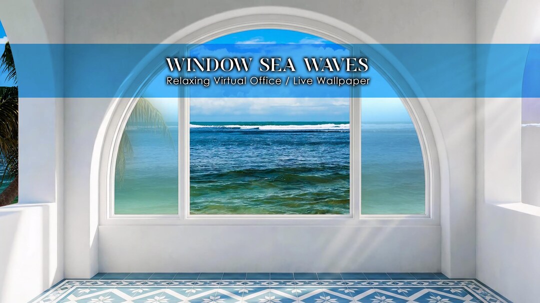 Animated Zoom Background Ocean View, Window Sea Waves Video Loop, White ...