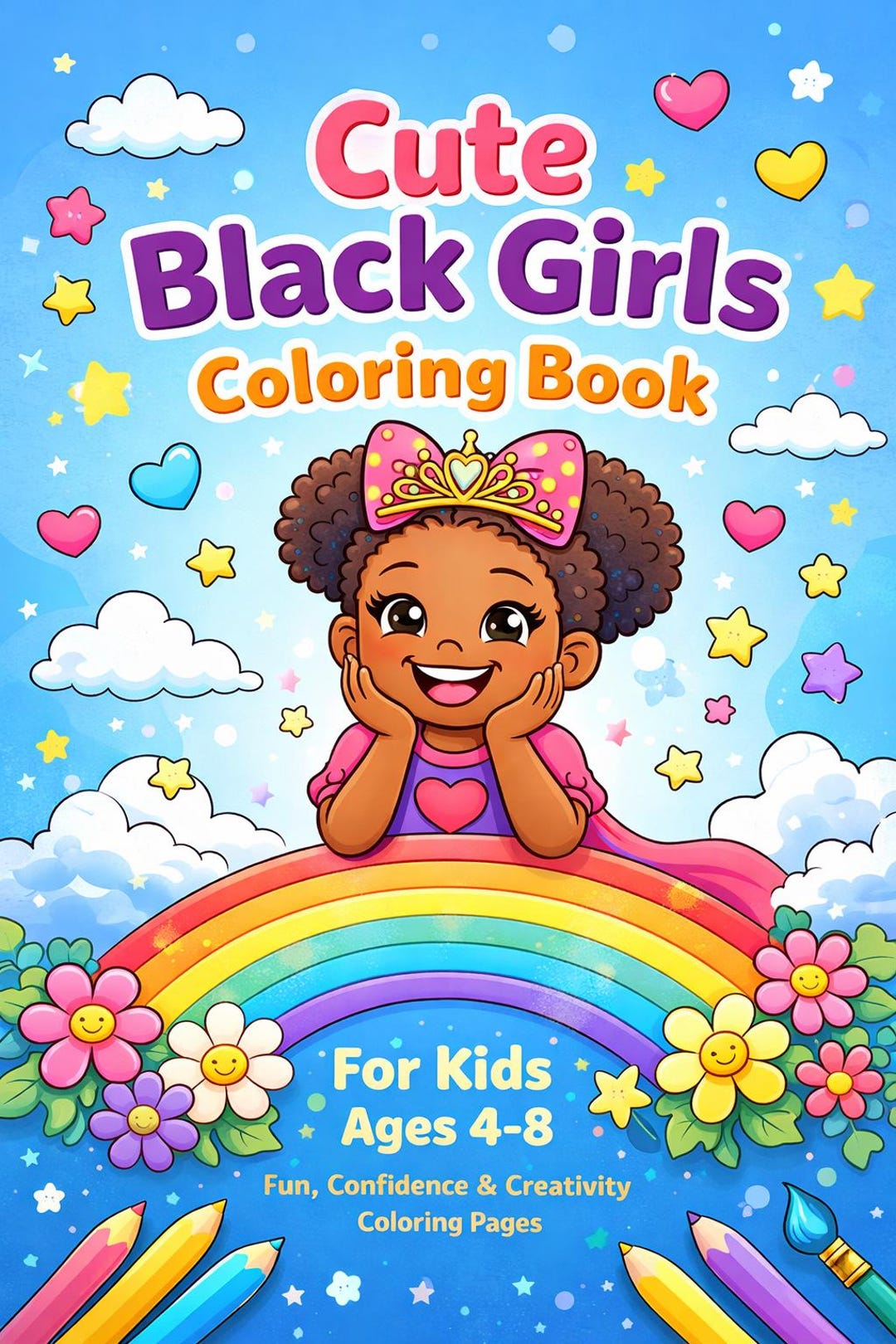 Black Girls Coloring Book – Affirmation Pages for Kids (ages 4-8 ...