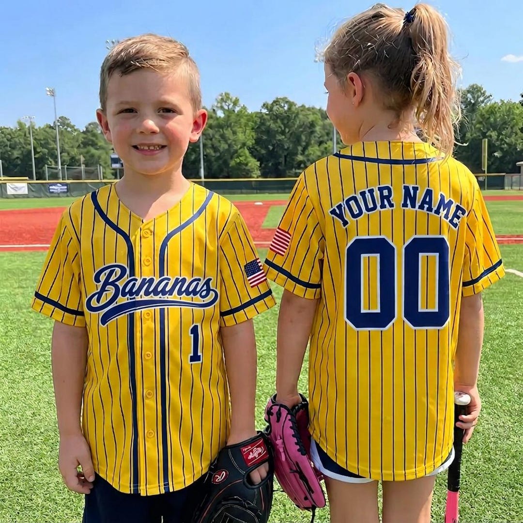 Custom Baseball Jersey, Stitched/printed Name Logo Personalized Bananas ...