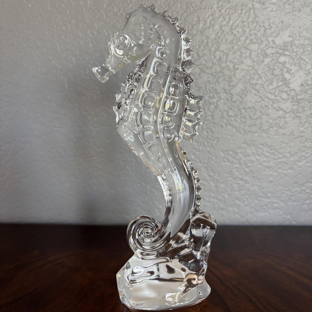 Vintage Waterford Crystal Heritage Seahorse Sculpture | Irish Cut ...