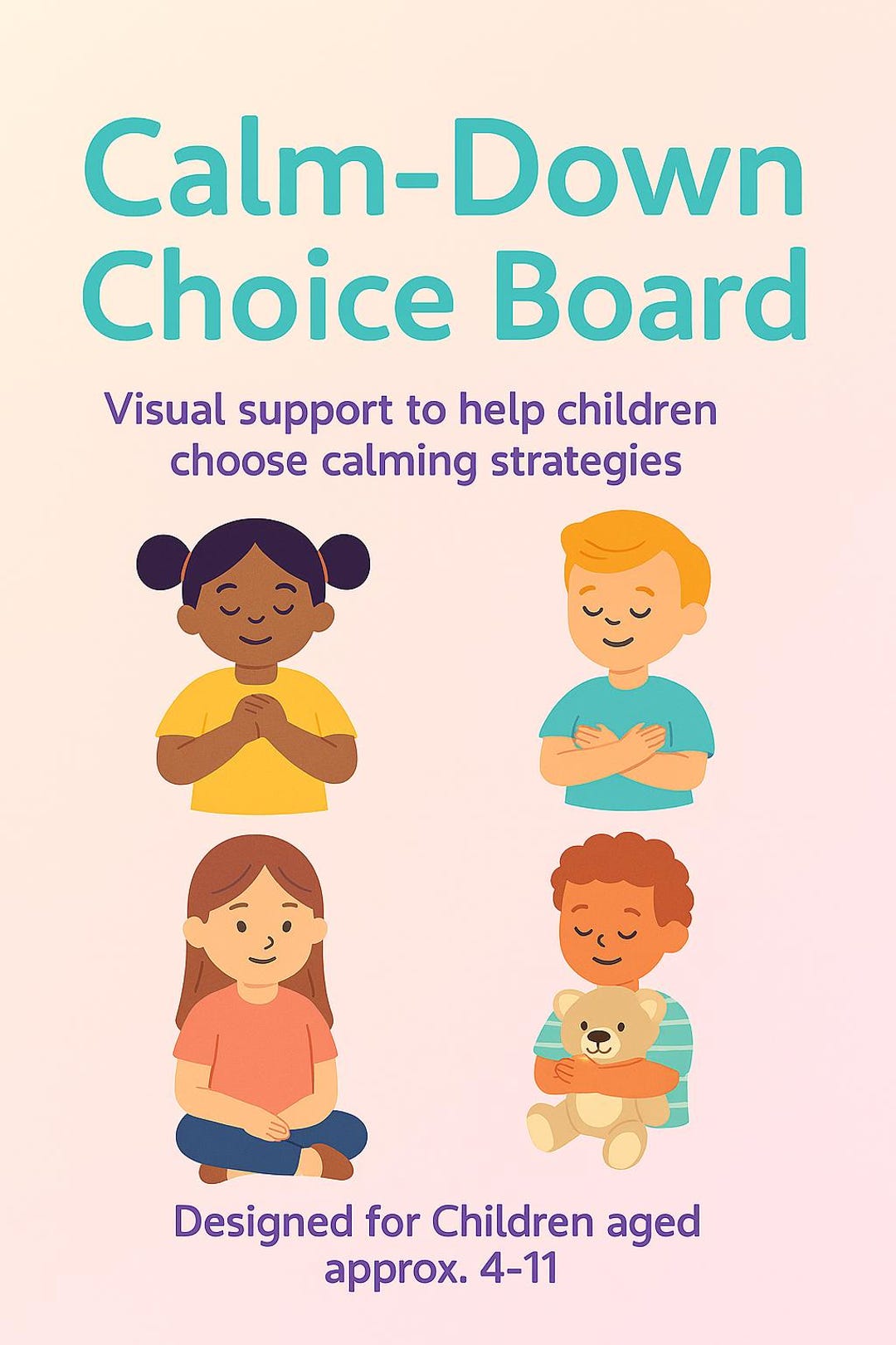 Calm Down Choice Board for ADHD & SEN Kids | Printable Visual - Etsy