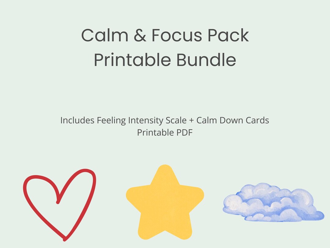 Calm & Focus Pack | Feeling Intensity Scale + Calm Down Cards | ADHD ...