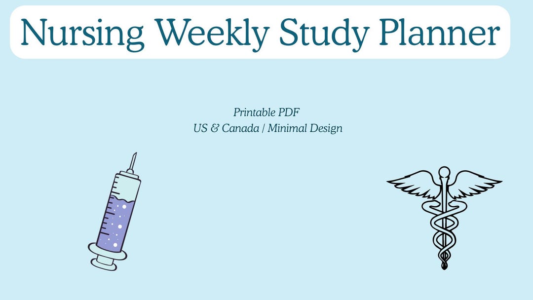 Nursing Weekly Study Planner Printable | Nursing Student Planner PDF ...