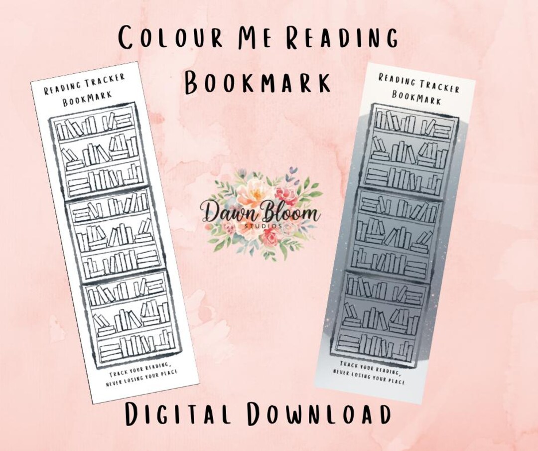 Printable Reading Tracker Bookmark - Colouring Bookish Bookmark Digital ...