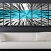 Large Metal Wall Art Sculpture Metal Art Panels Turquoise Artwork "aqua ...