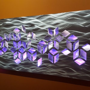 LED Metal Wall Art: Color Changing Geometric Sculpture - Etsy