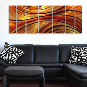 Large Metal Wall Sculpture: Orange Gold Abstract Art by Brian M Jones ...