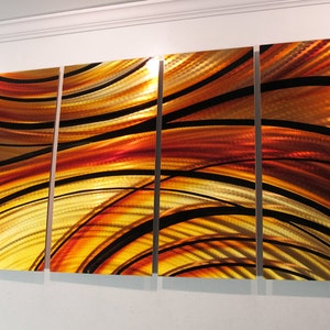 Large Metal Wall Sculpture: Orange Gold Abstract Art by Brian M Jones ...