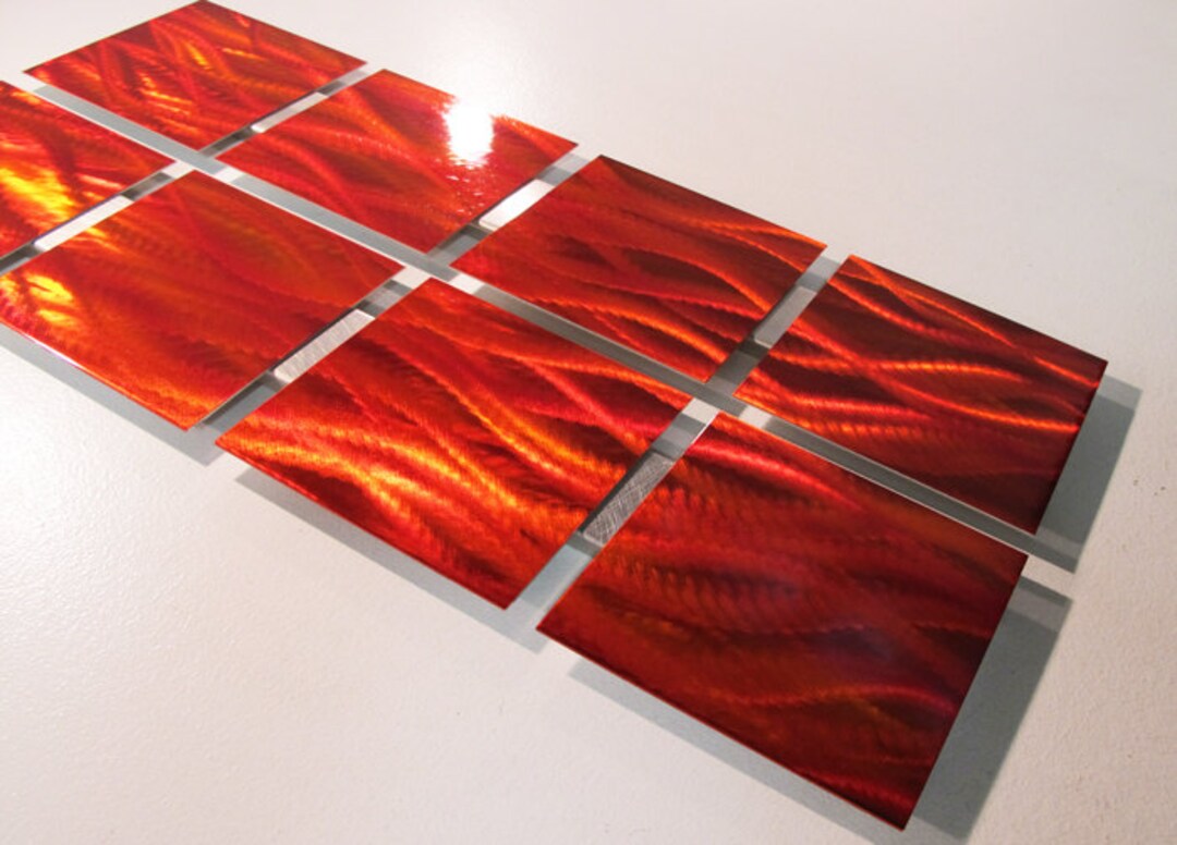Red Orange Metal Wall Art Sculpture: Modern Flame Design - Etsy
