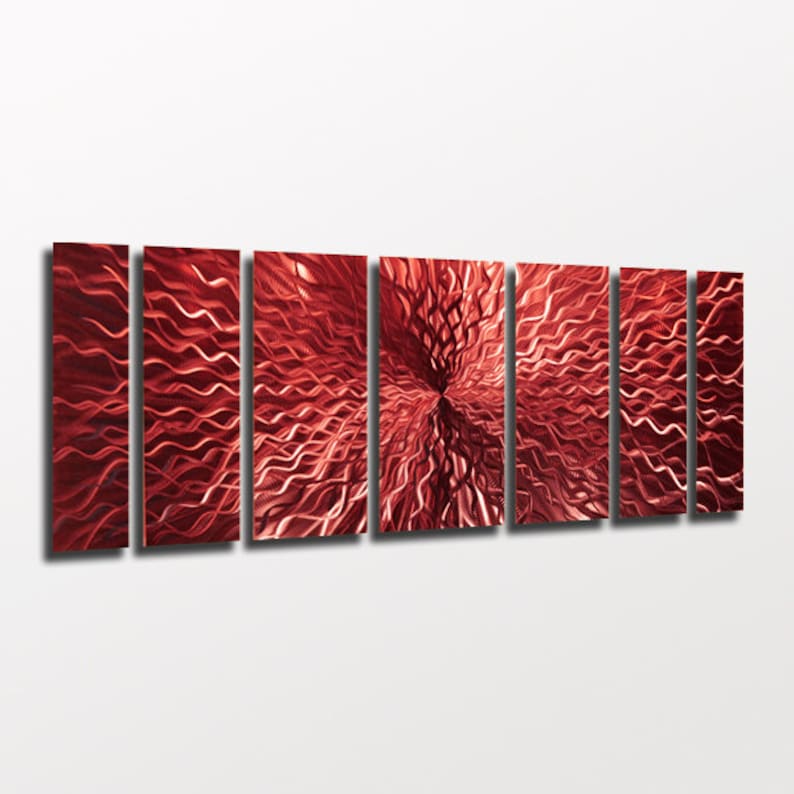 Large Red Metal Wall Art Sculpture Metal Art Panels - Etsy