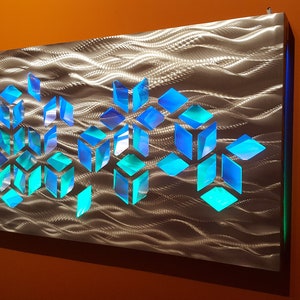 LED Metal Wall Art: Color Changing Geometric Sculpture - Etsy