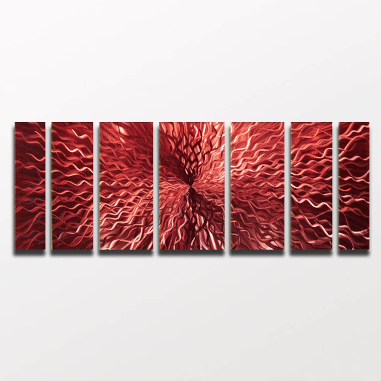 Large Red Metal Wall Art Sculpture Metal Art Panels - Etsy