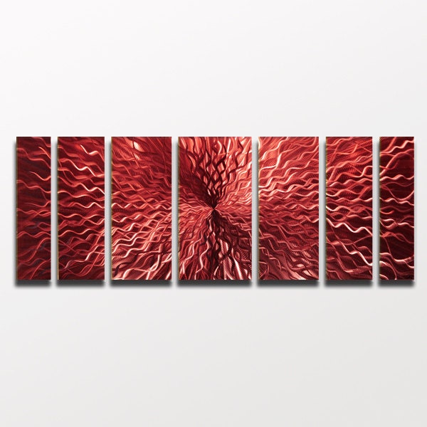 Large Red Metal Wall Art Sculpture Metal Art Panels | Etsy