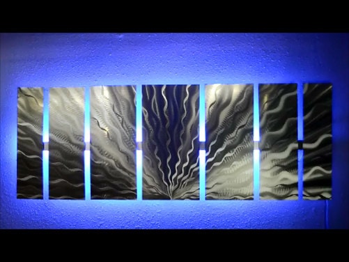 Modern Large Abstract Metal Wall Art Color Changing LED - Etsy