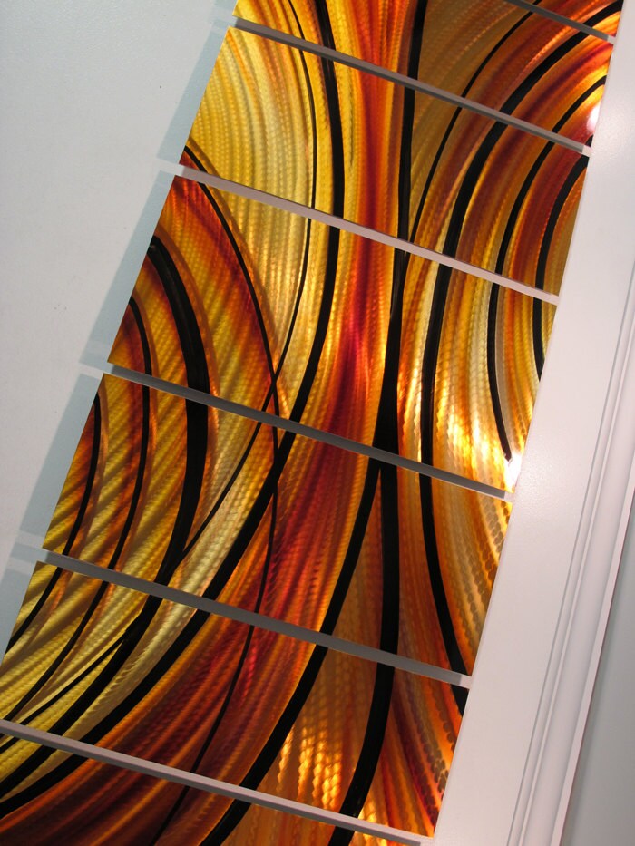 Large Metal Wall Sculpture: Orange Gold Abstract Art by Brian M Jones ...