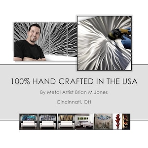 Large Metal Wall Art, 7 Panel Set, Shiny Silver Color, Modern Abstract ...