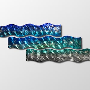 Large Blue Metal Wave Wall Sculpture: Modern Ocean Art Decor - Etsy