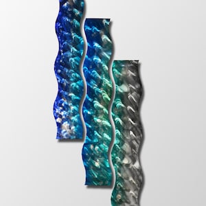 Large Blue Metal Wave Wall Sculpture: Modern Ocean Art Decor - Etsy