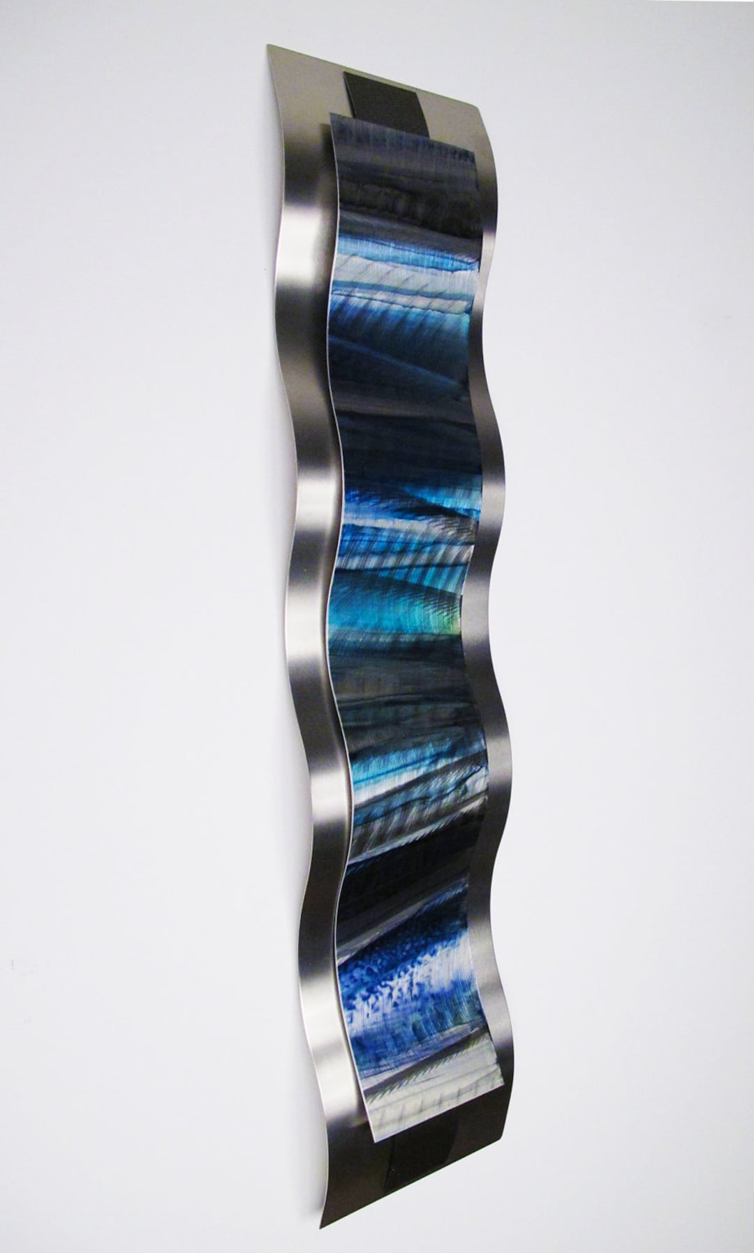 Blue Metal Wall Art: Modern Curved Sculpture by Brian M Jones - Etsy