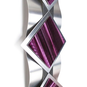 Purple Metal Wall Art Silver Metal Wall Sculpture "mystic Reflections ...