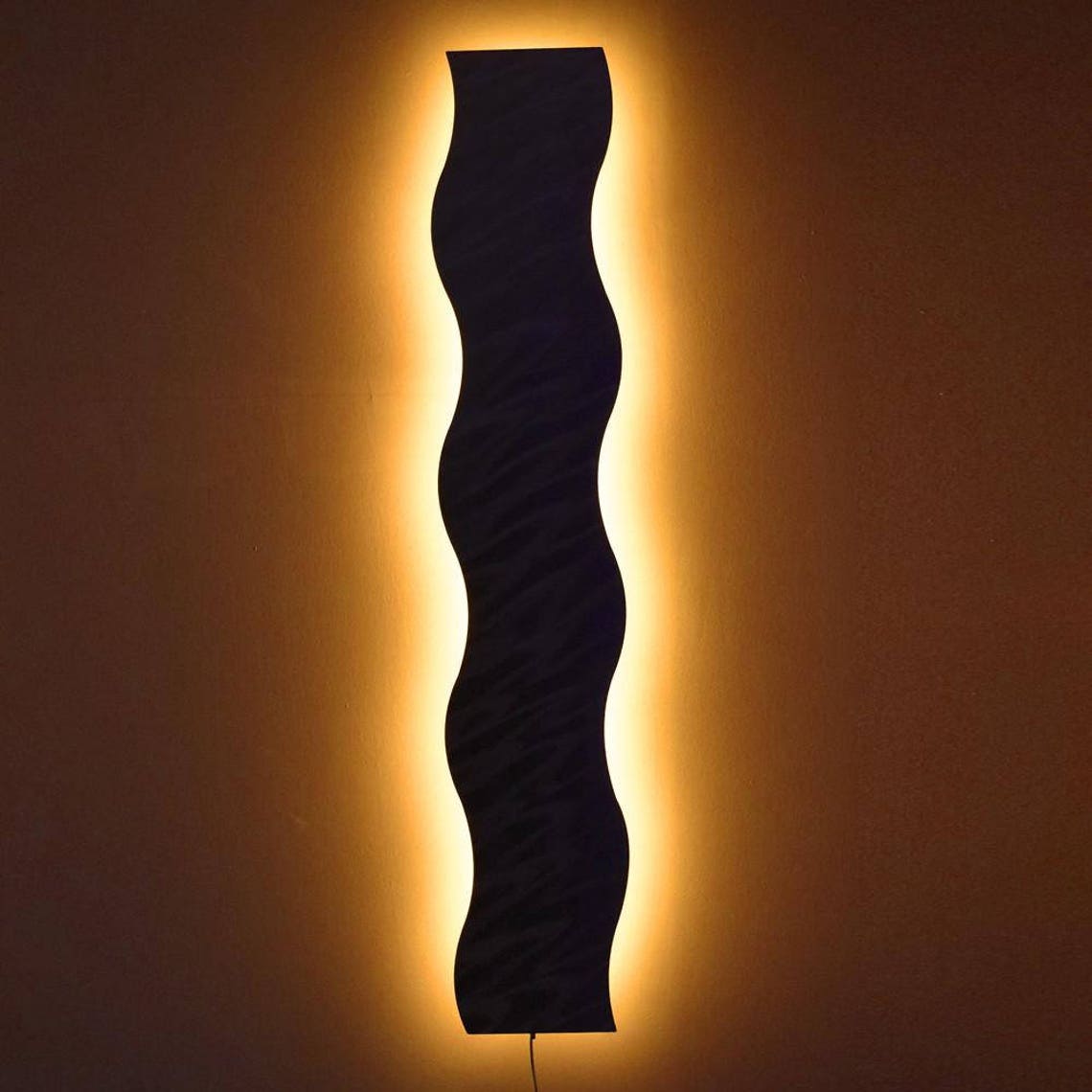 Large Metal Wall Art Modern Abstract Sculpture Lamp Color | Etsy