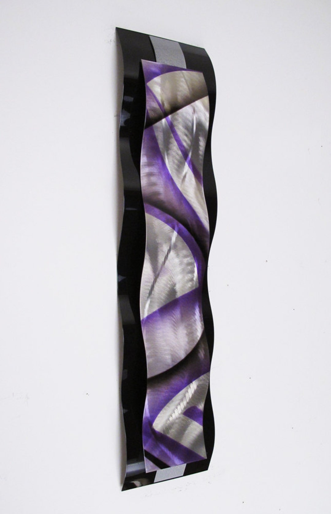 Metal Wall Art Curved Art Wall Sculpture Abstract Metal Art Purple ...