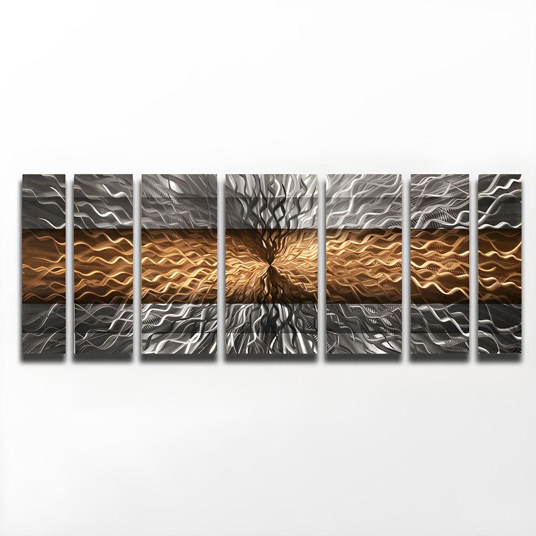 Large Copper Metal Wall Art: Modern Abstract Sculpture (66x24) - Etsy