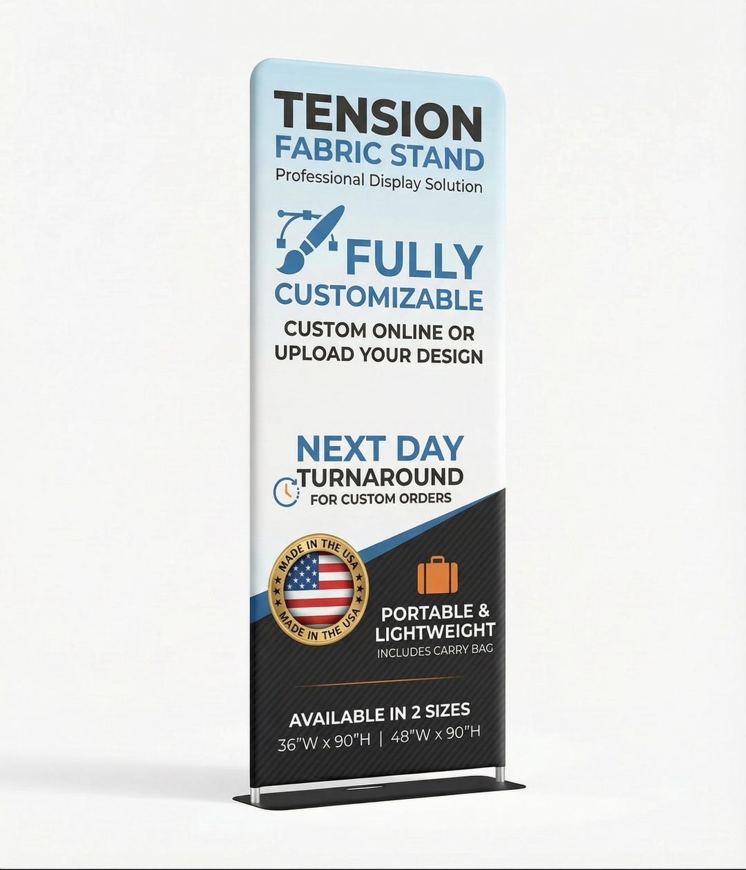 Next Day Turnaround - Custom Double Sided Tension Fabric Display ...