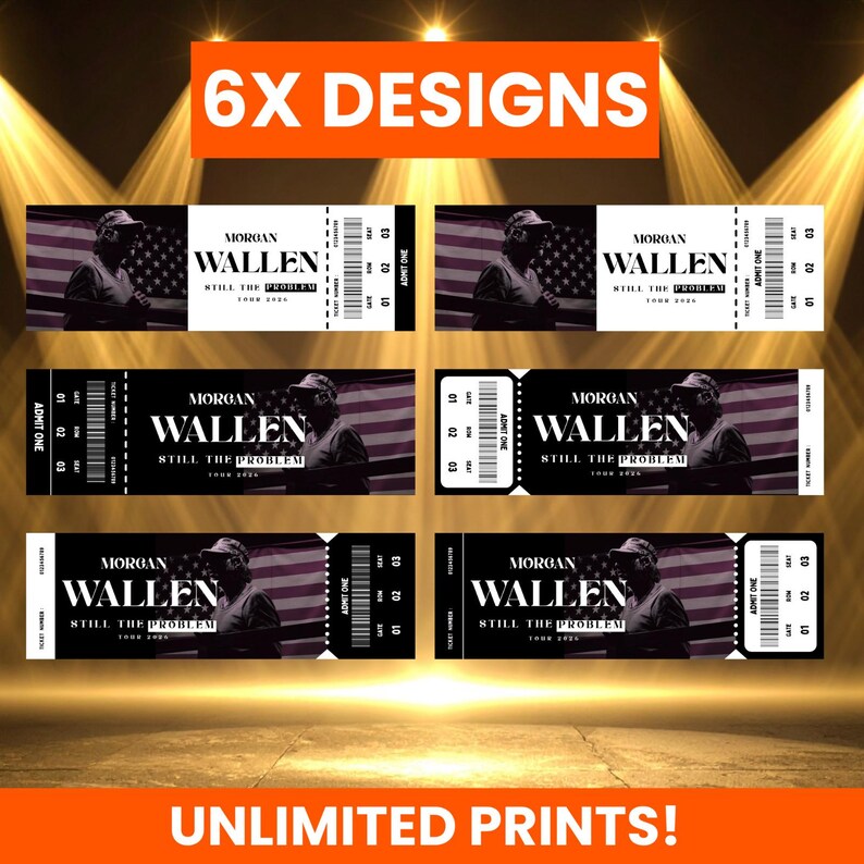 Morgan Wallen Editable Concert Ticket Template | Still the Problem Tour ...