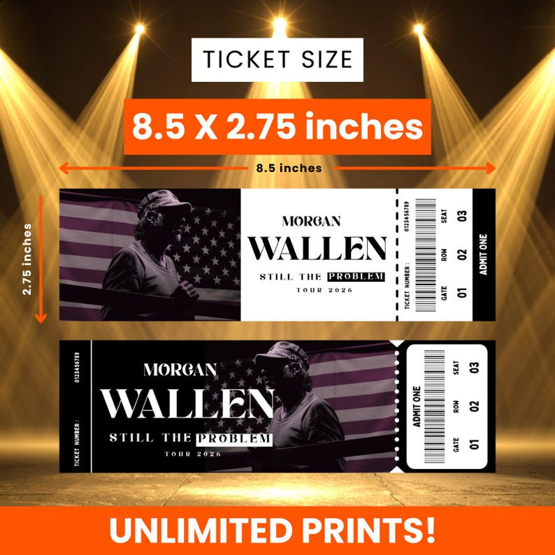 Morgan Wallen Editable Concert Ticket Template | Still the Problem Tour ...