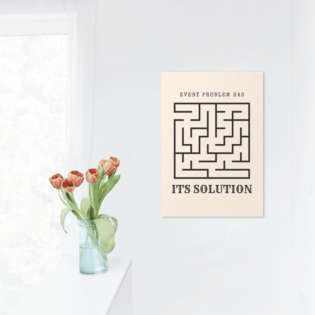 Maze Puzzle Print | Minimalist Problem Solving Quote (digital Download ...