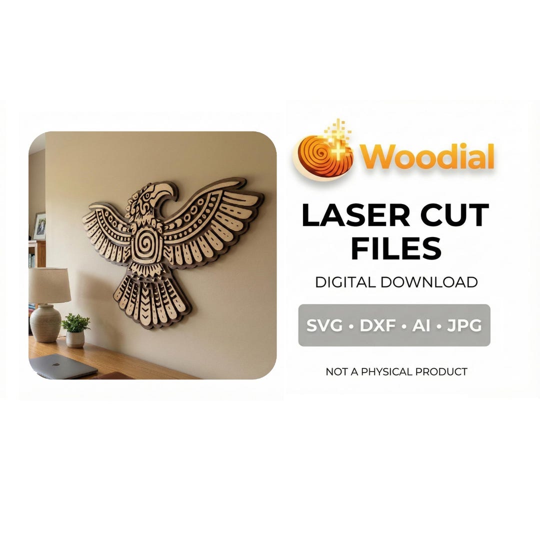 Layered Eagle Wall Art Laser Cut Design | Wooden Decorative SVG DXF ...