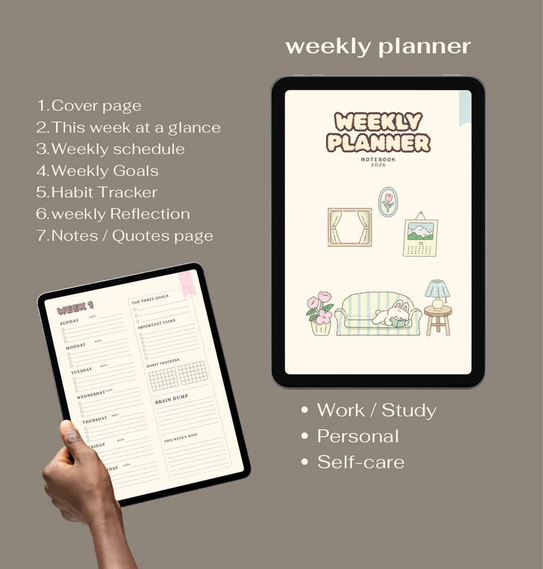 Minimal Elegant Weekly Planner - Etsy