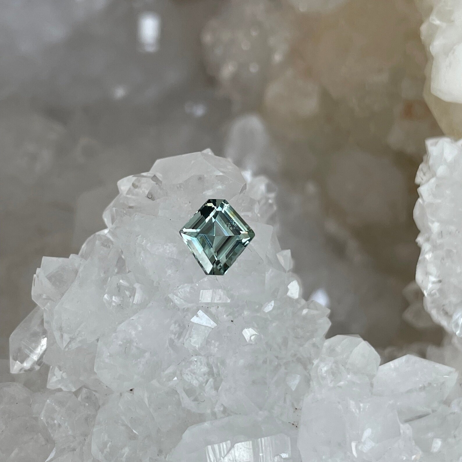 Montana Sapphire .97 CT Light Seafoam and Sage Green Modified Kite - Etsy