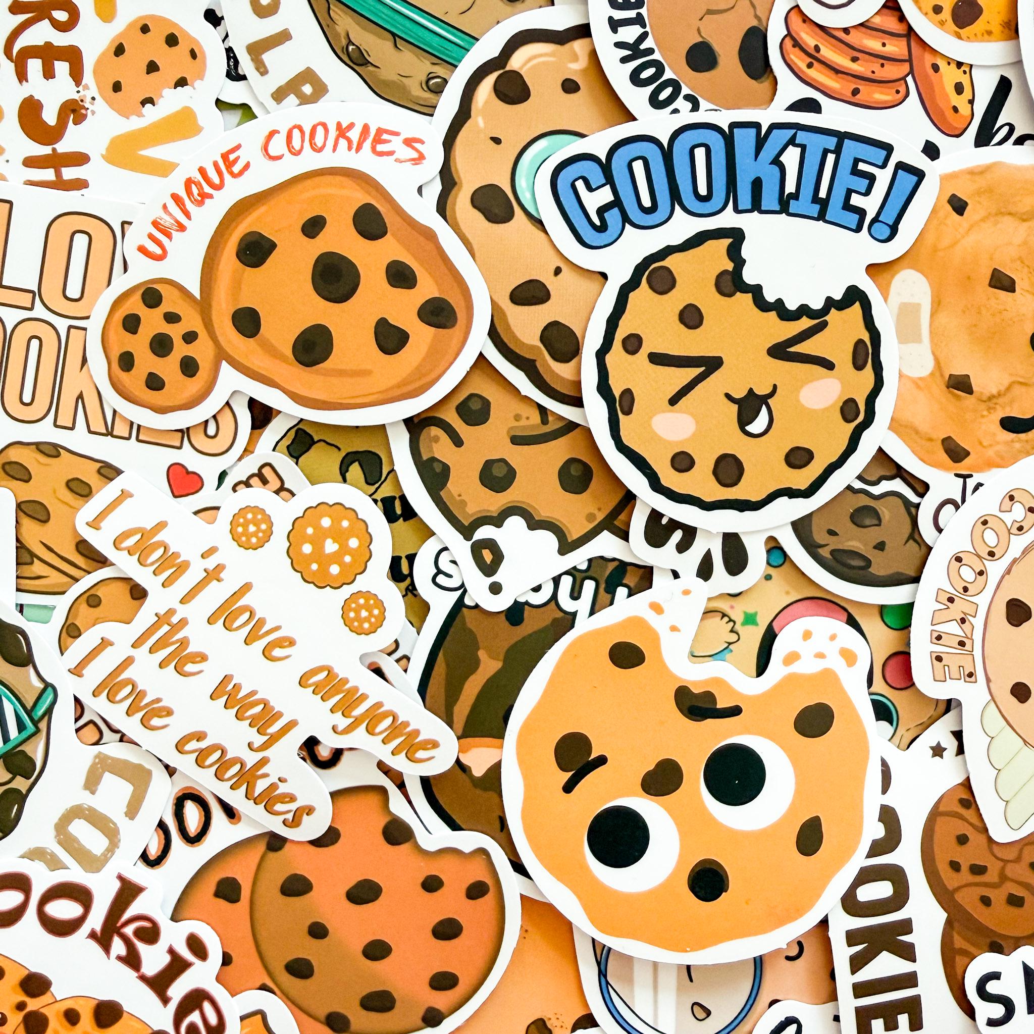 Pack of 50 Cookie Stickers, Cute Dessert Stickers Pack, Sweet Food ...