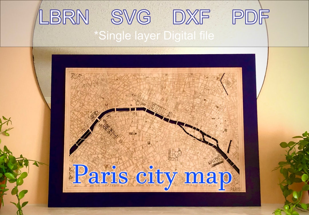 Paris City Map- Laser Cut Digital File - Etsy