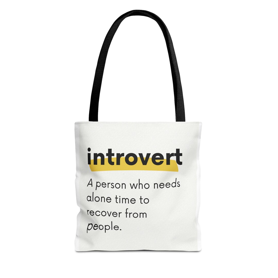 Introvert Definition Tote Bag, Funny Quote Canvas Tote, Minimalist ...
