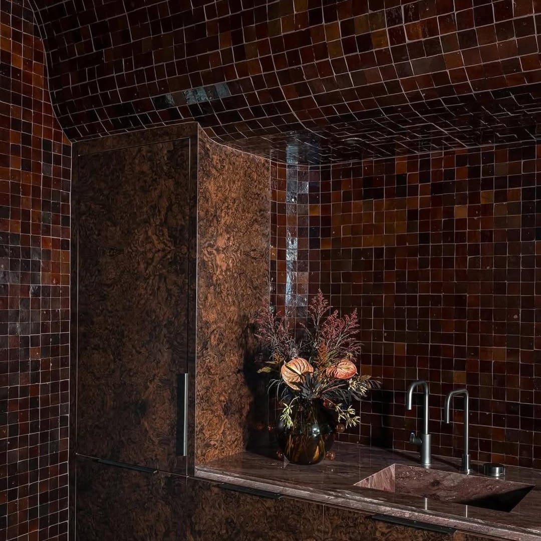 Moroccan Zellige Tile 2x2, 1 Sq Ft, Dark Burgundy Brown Glazed ...