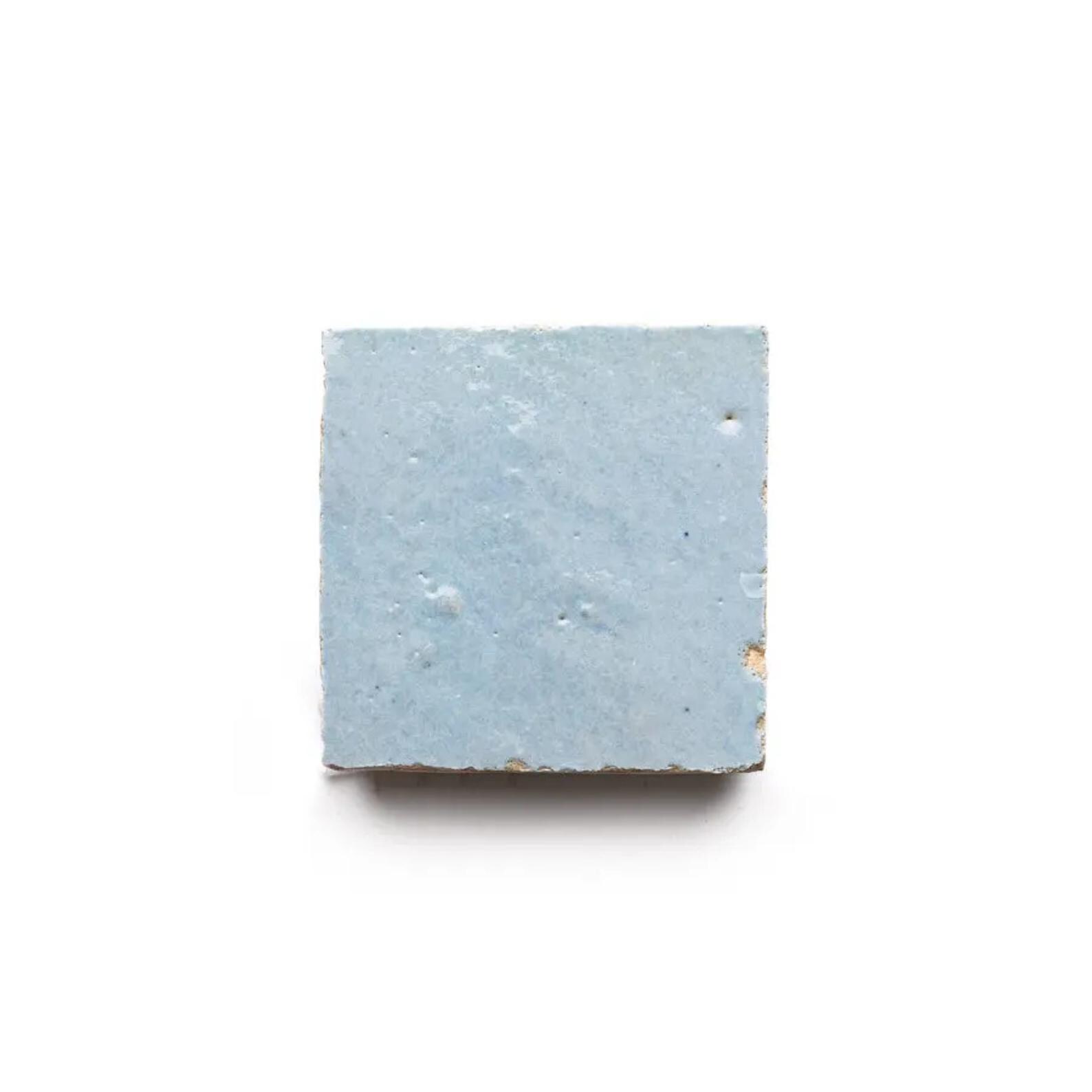 Moroccan Sky Blue Zellige Tiles 2x2, Handcrafted Mosaic Wall Tile for ...