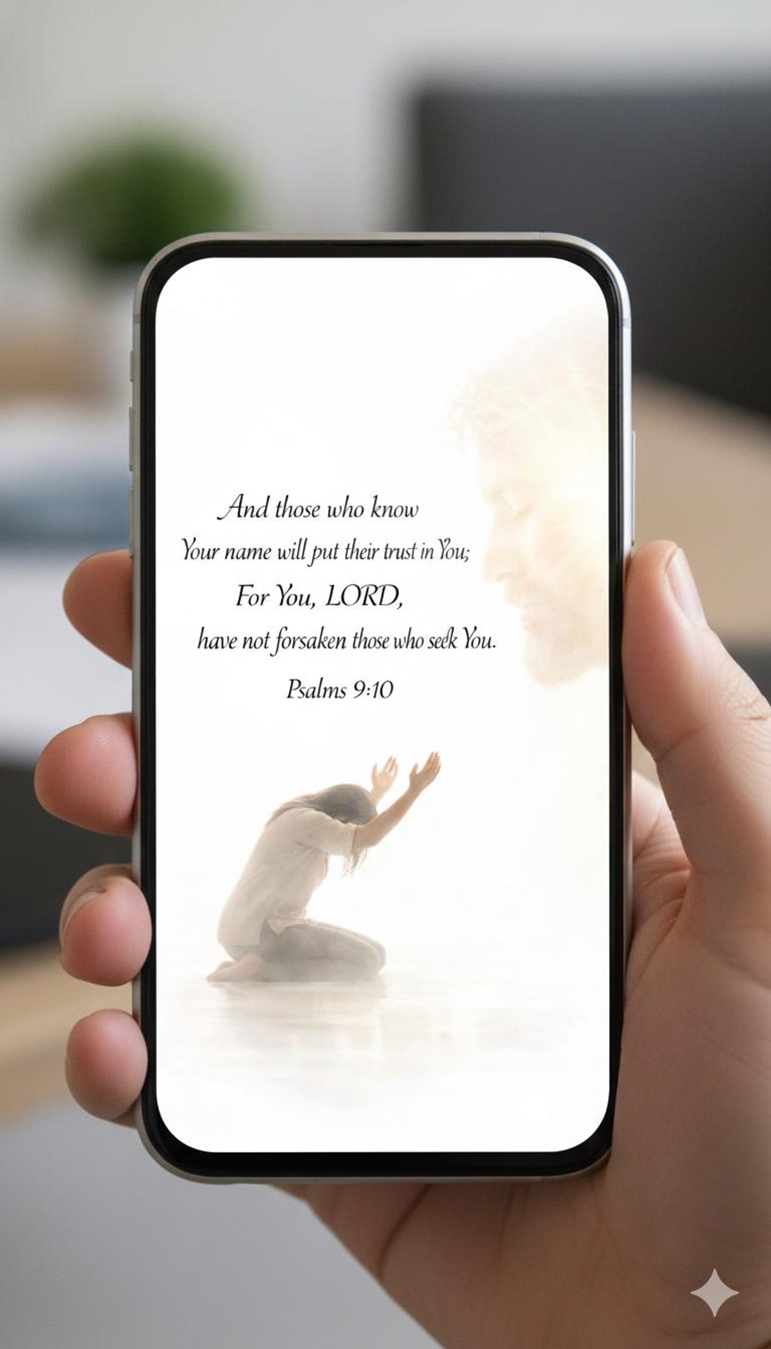 Psalm 9:10 Phone Wallpaper, Christian Lock Screen, Scripture Background ...