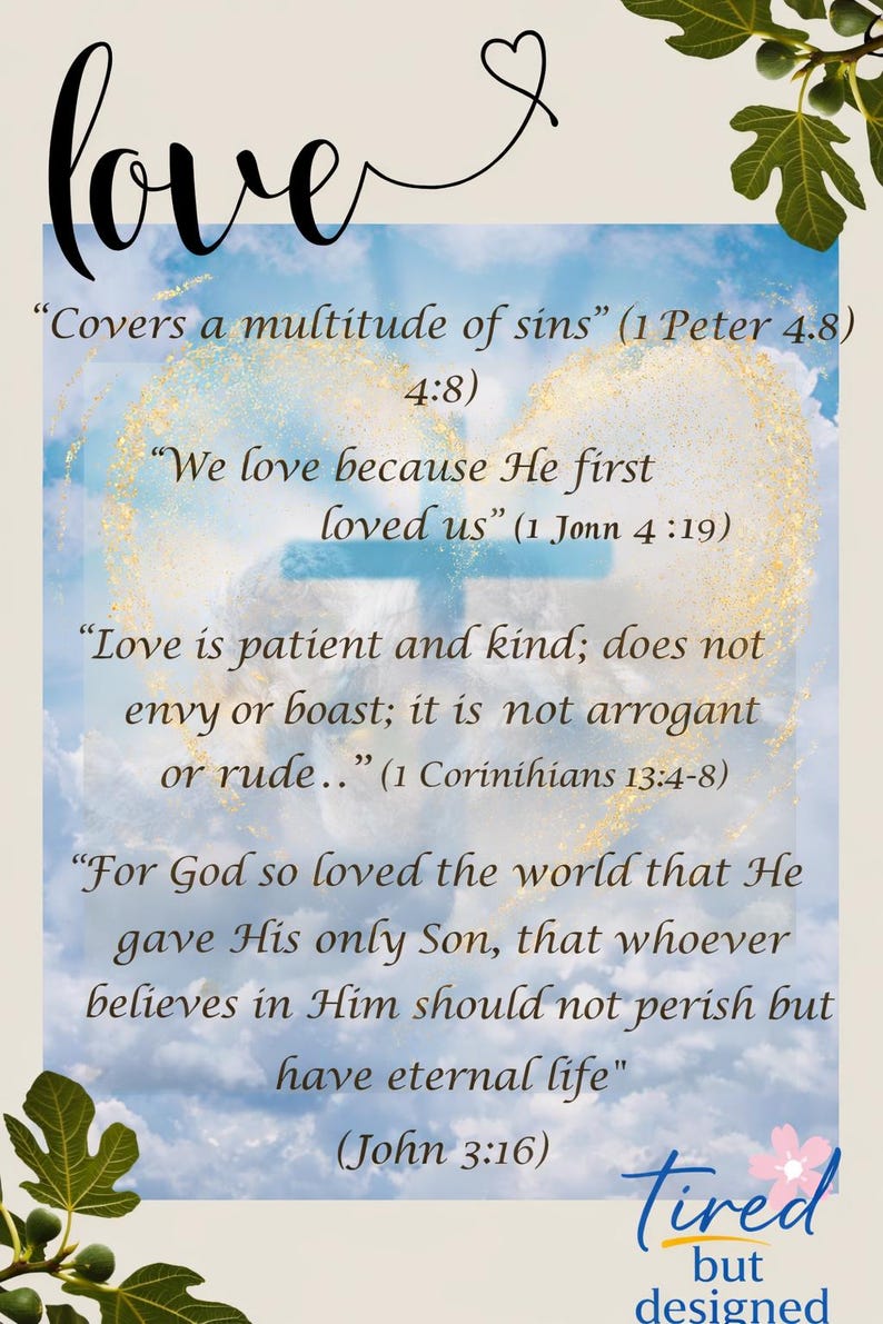 Love Bible Verses Wall Art Printable | Christian Scripture Decor ...