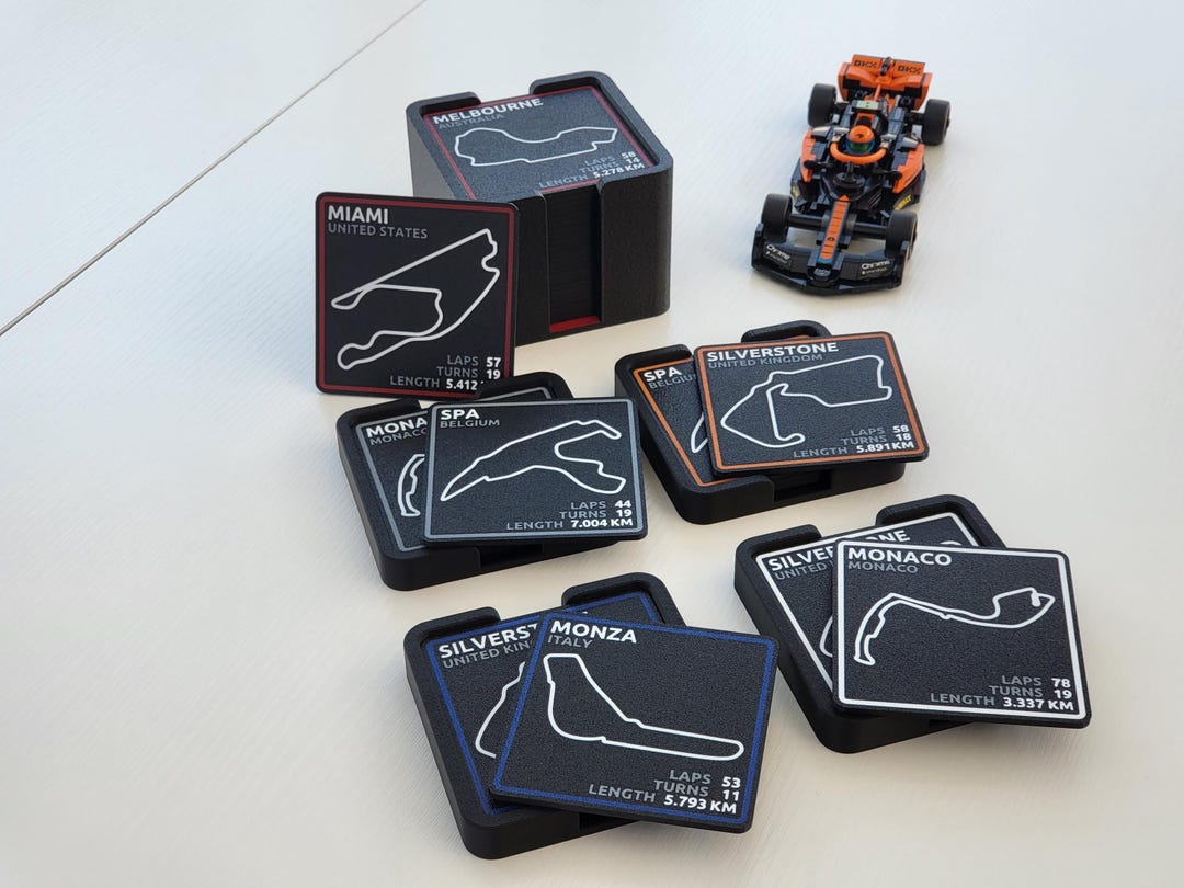 F1 Track Coasters - Custom Set of F1 2026 Circuits | Gift for Formula 1 ...