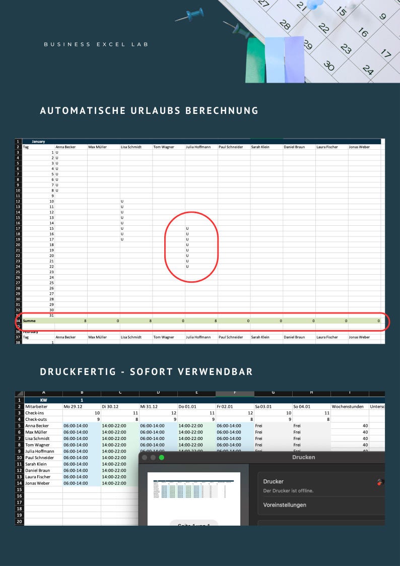 Hotel Staffing Schedule Excel – Premium Annual Planning With Check-ins ...