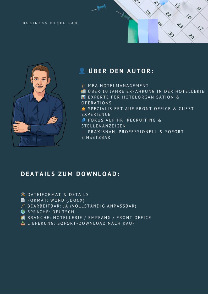 Hotel Receptionist Job Posting | Professional Job Template for Word ...